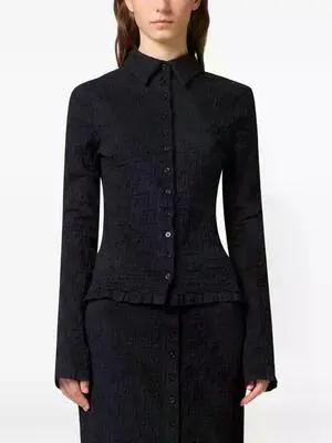 MSGM Crinkled-effect Ruffled Shirt