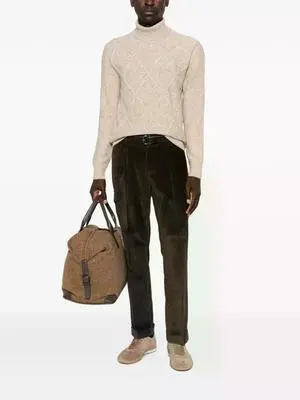 GRAN SASSO Diamond-knit Roll-neck Sweater