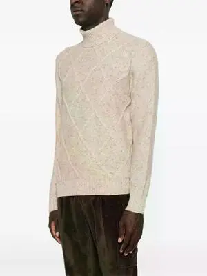 GRAN SASSO Diamond-knit Roll-neck Sweater