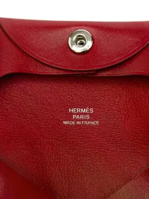 Hermès 2023 Box Calfskin Bastia Change Purse Coin Pouch - Red