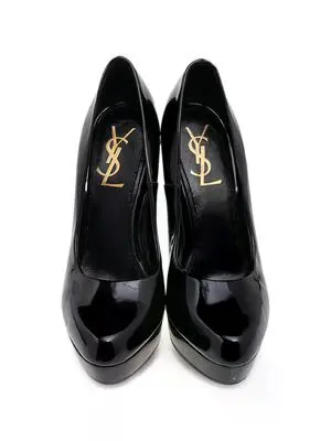 Saint Laurent Platform-heel Leather Pumps
