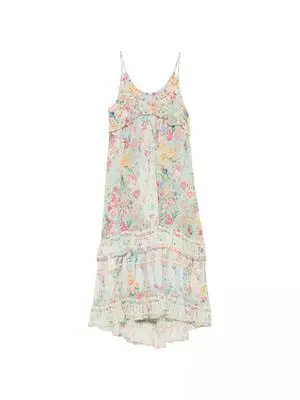 Farm Rio Floral-print Ruffled High-low Dress