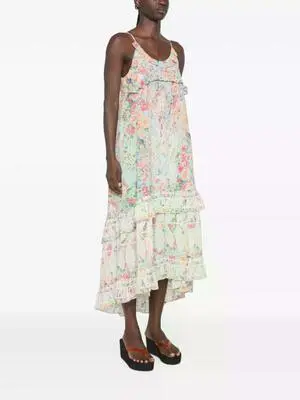 Farm Rio Floral-print Ruffled High-low Dress