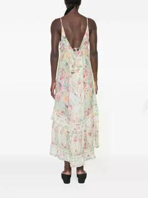 Farm Rio Floral-print Ruffled High-low Dress