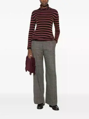BEYOU Striped Roll-neck Sweater