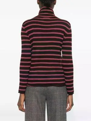 BEYOU Striped Roll-neck Sweater