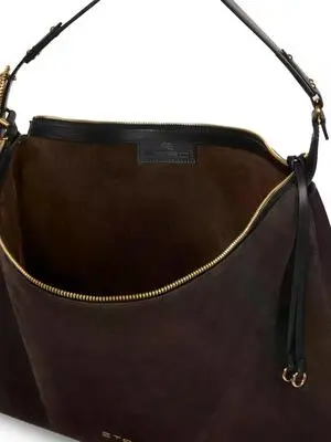 Etro Large Suede Rosette Shoulder Bag