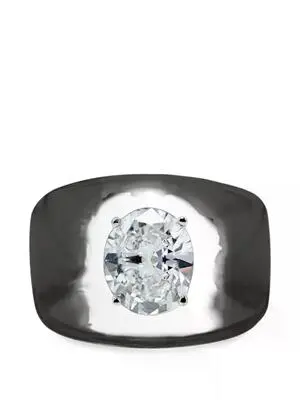 SOLO FOR DIAMONDS Oval-cut Diamond-embellished Ring