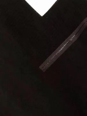D.exterior Knitted V-neck Sweater With Zip Detail