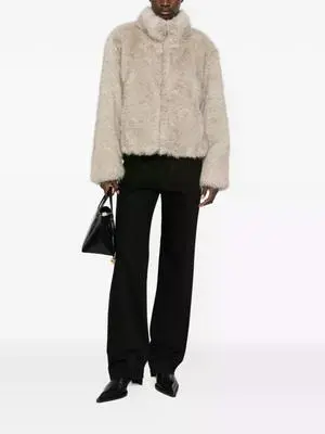 MARCCAIN Faux-fur Funnel-neck Zip-up Jacket