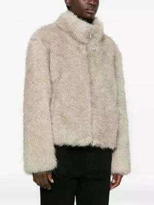 MARCCAIN Faux-fur Funnel-neck Zip-up Jacket