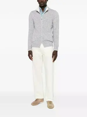 GRAN SASSO Zip-up Marl-knit Cardigan