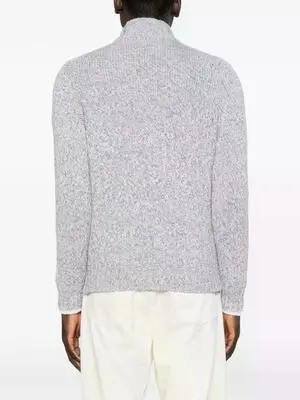 GRAN SASSO Zip-up Marl-knit Cardigan
