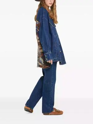 Alanui Tex-hawaii Jacquard-knit Denim Jacket