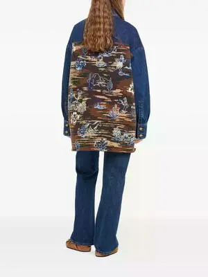 Alanui Tex-hawaii Jacquard-knit Denim Jacket