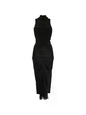 Rick Owens Sleeveless Cowl Neck Midi Dress - Black
