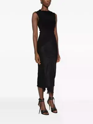 Rick Owens Sleeveless Cowl Neck Midi Dress - Black