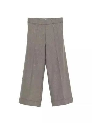 D.exterior Marl Effect Pressed Crease Trousers - Brown
