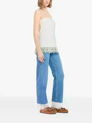 Alanui Strapless Lace-trim Top
