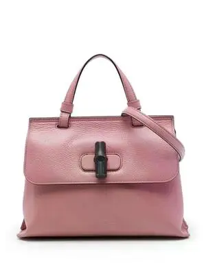 Gucci 2016-2026 Small Calfskin Bamboo Daily Satchel - Pink