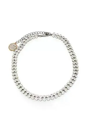 Dolce & Gabbana Crystal-embellished Coin Pendant Belt - Silver