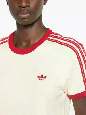 Adidas Logo-embroidered Striped T-shirt