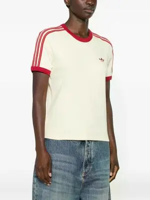Adidas Logo-embroidered Striped T-shirt