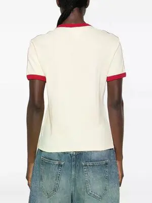 Adidas Logo-embroidered Striped T-shirt