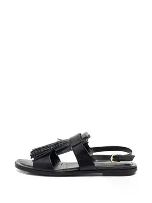 TOD'S Leather Fringe Slingback Sandals