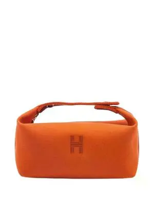 Hermès Bride-a-brac Logo-embroidered Clutch Bag - Orange