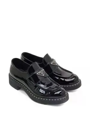 Prada Triangle Logo Platform Loafers