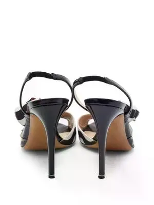 NICHOLAS KIRKWOOD Striped Ruffled High Stiletto Heel Sandals