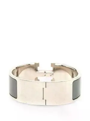 Hermès Enamel And Palladium-plated Metal Clic Clac H Bracelet Pm