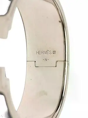 Hermès Enamel And Palladium-plated Metal Clic Clac H Bracelet Pm