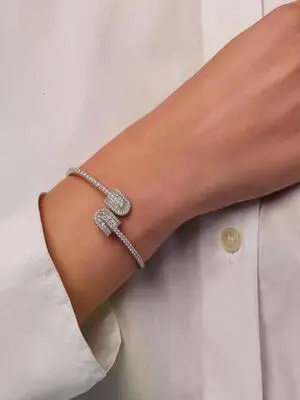 U LOS ANGELES Maxi U Duo Diamond Bracelet - Silver
