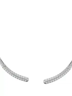 SOLO FOR DIAMONDS Diamond-Embellished Curved Ear Climbers In 14k White Gold