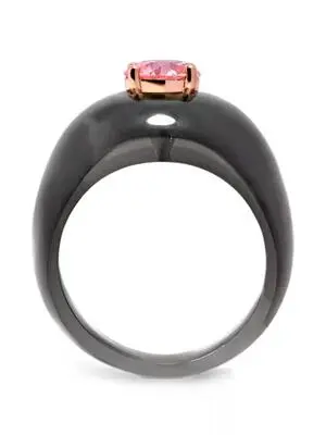 SOLO FOR DIAMONDS Diamond-embellished Dome Ring