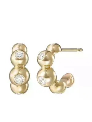Melissa Kaye 18k Yellow Audrey Diamond Hoop Earrings - Gold