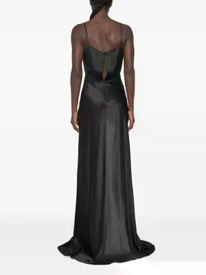 Max Mara Satin Finish Back-cutout Maxi Dress