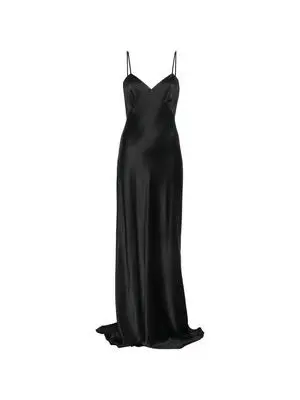 Max Mara Satin Finish Back-cutout Maxi Dress