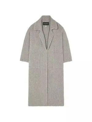 Alanui Belted Ribbed Knit Coat - Grey