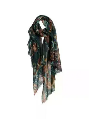 MIRROR IN THE SKY Paisley-print Frayed Scarf - Black