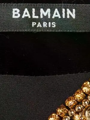 Balmain Embellished Velvet Mini Dress