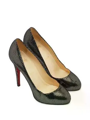 CHRISTIAN LOUBOUTIN Metallic Embossed Round-toe Pumps