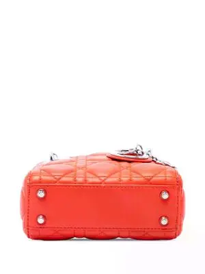 Dior 2015 Micro Lambskin Cannage Lady Satchel - Orange