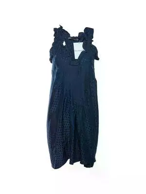 Balenciaga Polka-dot Ruffled Midi Dress