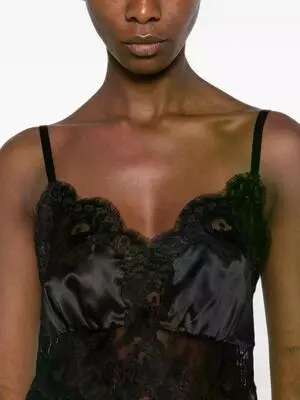Dolce & Gabbana Lace-trim Satin Top