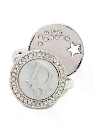 Dior Oblique & Star Crystal-embellished Ring - Silver