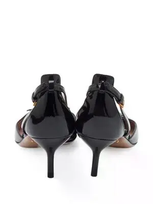 Gucci Patent Leather Bow Detail Pointed Toe Kitten Heel Pumps