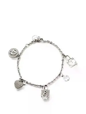 Dior Padlock Heart Charms Bracelet - Silver